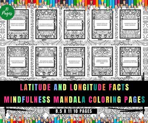 Latitude And Longitude Fun Activities Facts Coloring, Door Decorations