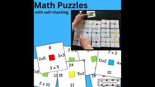 Self-Checking Puzzles: 4's Multiplication Facts by Mansker Math Moments