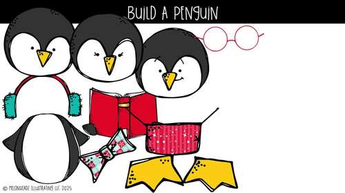 Build A Penguin clip art, Flightless Bird clip art COLORED Version