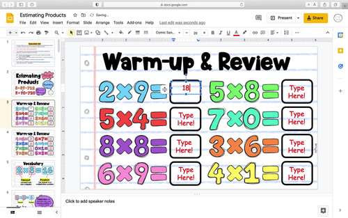 Estimating Products/Rounding: NO PREP Google Slides Lesson and Practice