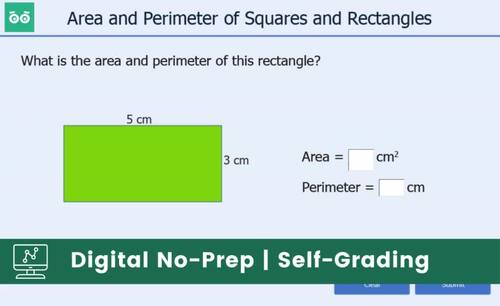 Area & Perimeter of Rectangles and Squares | Digital Math Lesson & Self ...