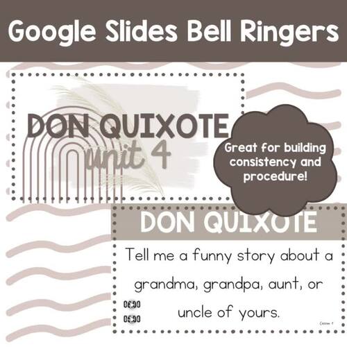 CKLA Grade 5 Unit 4 Don Quixote Bell-ringers: Daily Writing Prompts