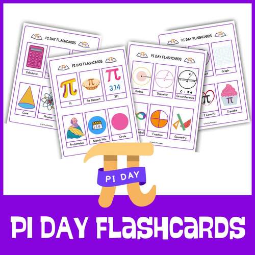 Pi Day Flashcards | A Fun Math/Pi Day Vocabulary Cards For Kids | TPT