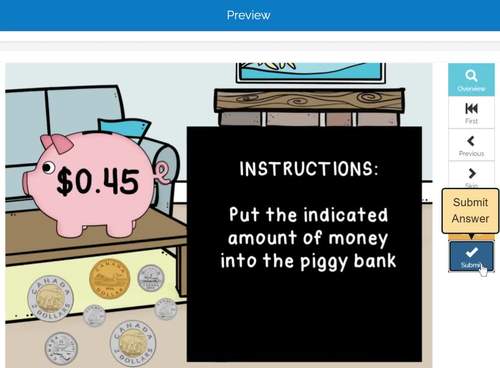 Canadian Coins Counting Money 1st Grade Math Activity Digital Boom Cards™