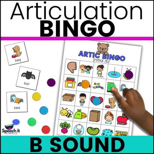 Articulation BINGO for Speech Therapy - B SOUND - No Prep - Artic - Apraxia