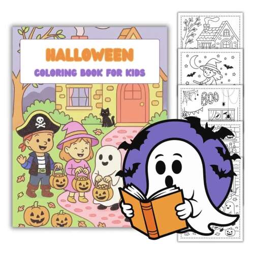 Halloween Coloring Book for Kids Ages 8–12 | 40 Fun & Cute Halloween Scenes