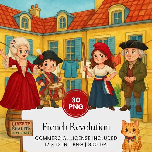 French Revolution Watercolor Clipart by Ikota Design | TPT