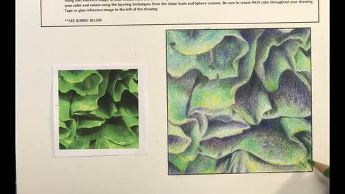Art Drawing Colored Pencil Skill Building Lesson for Middle & High ...