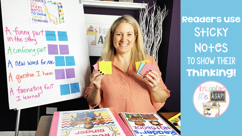Readers Use Sticky Notes to Show Their Thinking by Inspire Me ASAP