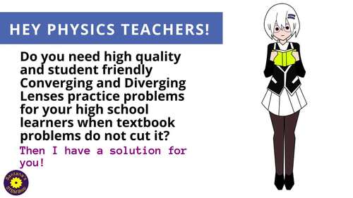 Converging and Diverging Lenses Practice Problems for Physics | TPT