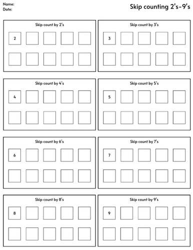 Skip Counting Worksheet by Tiffanyy | TPT