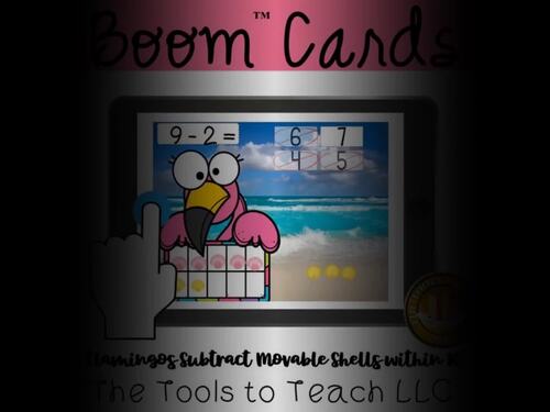 Boom™ Cards Flamingo Subtract Movable Shells to 10 Self-Correct Grades ...