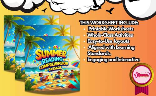 Summer Spring Break Reading Comprehension Passage Activity 3rd,4th,5th ...