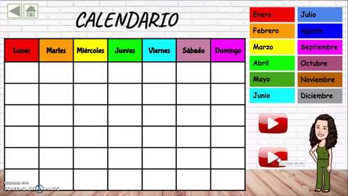 Full-screen interactive class calendar in Spanish/calendario ...