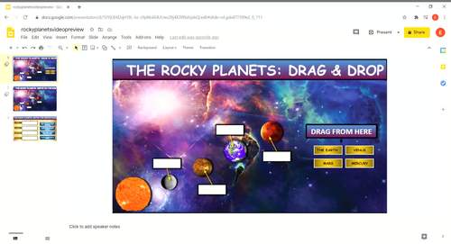 The Rocky Planets: Digital Worksheets: Drag & Drop: Distance Learning