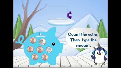United States Coin Counting Winter Math Boom Cards™ for Learning Money ...