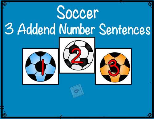Soccer Build 3 Addend Addition & Subtraction Number Sentences | TPT