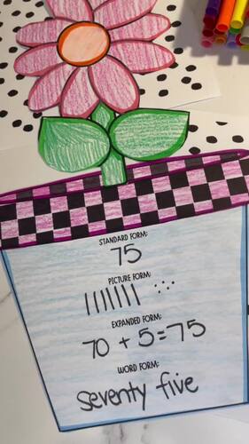 Spring Flower Math Place Value Craft by The Teaching Diva Corner