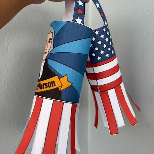 Thomas Jefferson Windsock Craft | U.S. President Coloring Art Project ...