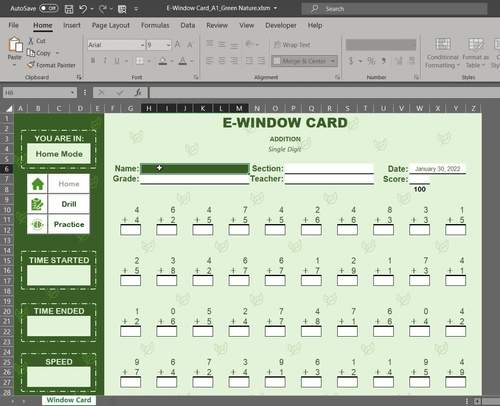 Single Digit Subtraction | E - Window Card Bundle | Excel by Ginoong M