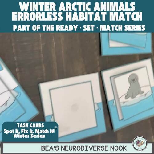 Winter Task Cards | Habitat Match - Errorless | Arctic Animal Match ...