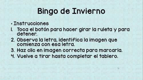 Bingo de Invierno, sonido inicial | PowerPoint | Spanish Resource