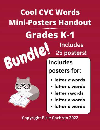 CVC Mini-Posters Bundle (K-1) by Ms Elsie Primary Classroom Resources