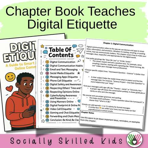 Digital Etiquette Resource Bundle: Quizzes, Visuals, Coloring & Chapter ...