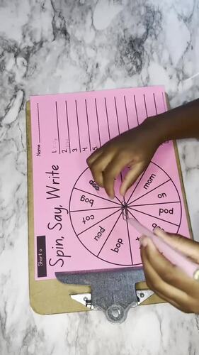 Spin, Say & Write Phonics Games| Short Vowels| Short U| No Prep Phonics ...