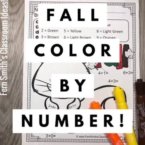 Fall Color By Number Addition and Subtraction Bundle | TpT