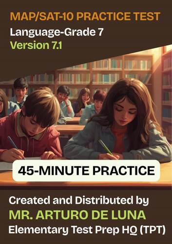 45-Minute MAP/SAT-10 Practice Test in Language-Grade 7-V7.1 | TPT