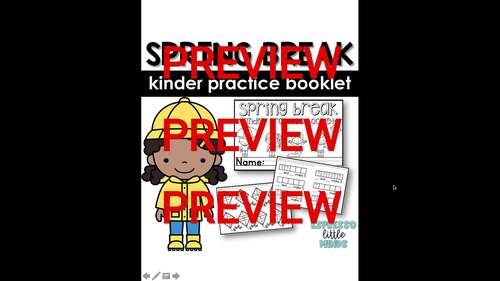 Spring Break At Home Practice Booklet by Espresso Little Minds | TPT