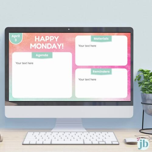 Daily Agenda Slides - Editable Google Slide Templates - Bright Summer ...