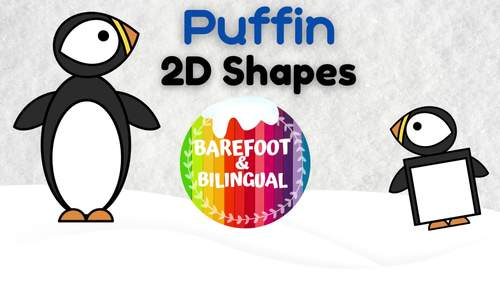 Puffin 2D Shapes Clipart | Arctic Animal Clipart | TPT