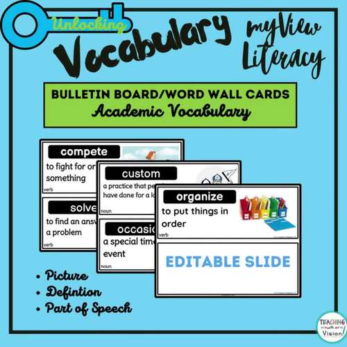 myView Grade 3 Unit 1 for Weeks 1-5 Vocabulary Word Wall Cards Digital ...