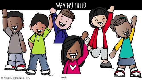 Waving Hello clip art, Greetings clipart, Welcome clip art MINI | TPT