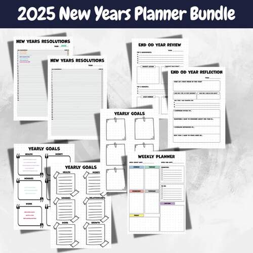 2025 New Year's Goals & Planner Bundle by ThinkSmart Learning | TPT
