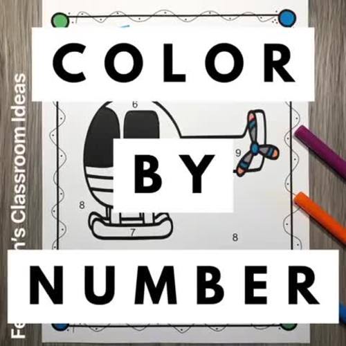Color By Number Know Your Numbers Transportation With Bonus Free ...