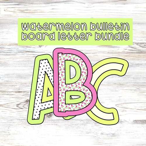 Summer Watermelon Bulletin Board Letter Bundle, Set of 3 by Tipps Print ...