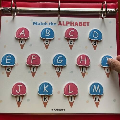 Alphabet Matching, Learning Binder, Busy Book, Quiet Book, Toddler ...
