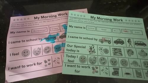Engaging No Prep Morning Work Worksheets Special Education Daily ...