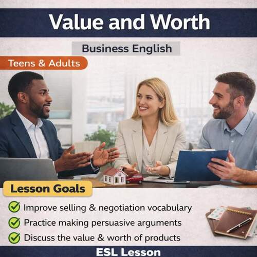 ESL Value & Worth Lesson for Teens & Adults | Selling Language, Guarantees