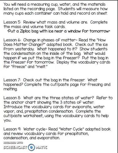 Changes in Matter Unit (water cycle, evaporation, condensation) | TpT