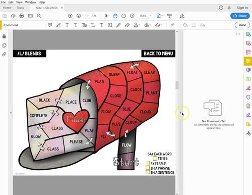 Valentine's Day Speech and Language Game Print No Print for Google Drive™