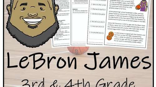 LeBron James Close Reading Comprehension Activity | 3rd Grade & 4th Grade