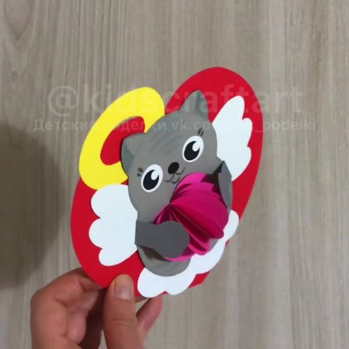 Kitten Valentines Day Card Cat Heart Craft Valentine’s Activity ...