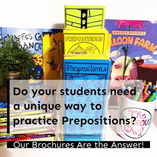 Prepositions Brochures | Parts of Speech & Grammar Activities | TpT
