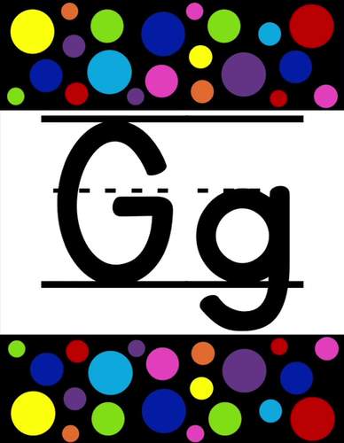 Rainbow Polka Dot Party Alphabet Posters: Set #2 by Magical Miss Meg