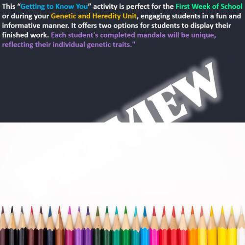 Genetic Traits Color by Number| Biology First Day| Getting to Know You ...