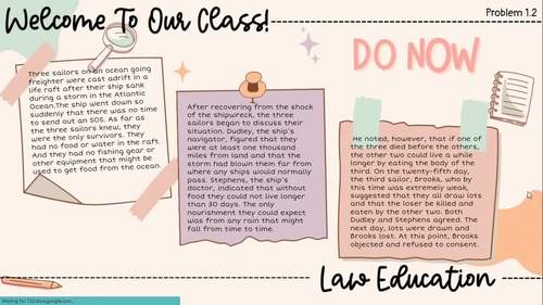 Law Education Street Law Bellringers, Do Now, Warm Up Writing Prompts ...